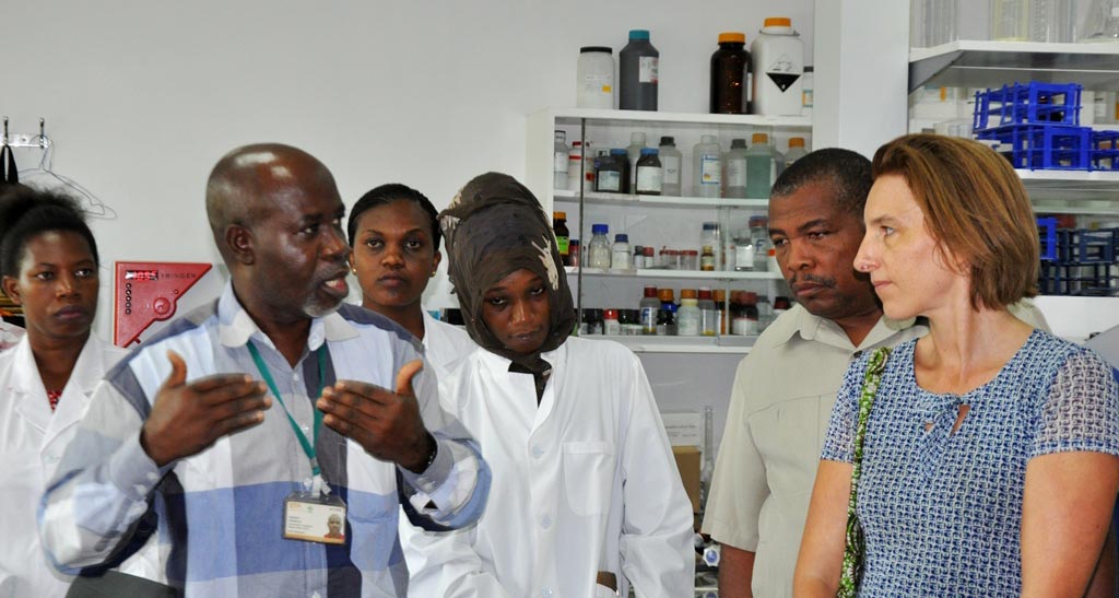 IITA scientists sharing on their research work to the visiting donor ...