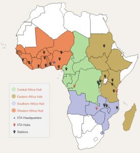 IITA hubs and stations in Africa