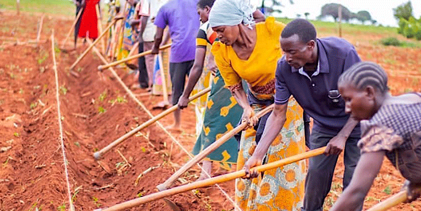 Farmers-a-training-on-construction-of-tied-ridges-to-conserve-soil-and ...